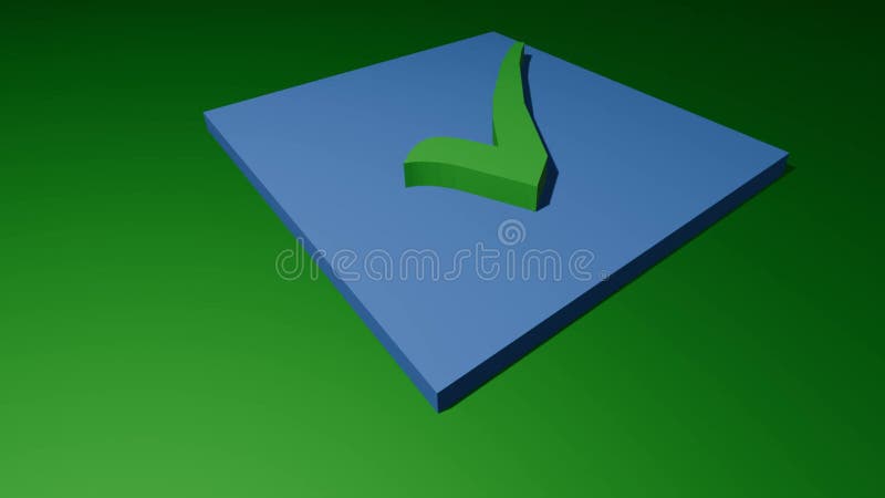 Tick Checkmark on Blue and Green Stock Footage - Video of choose, true ...