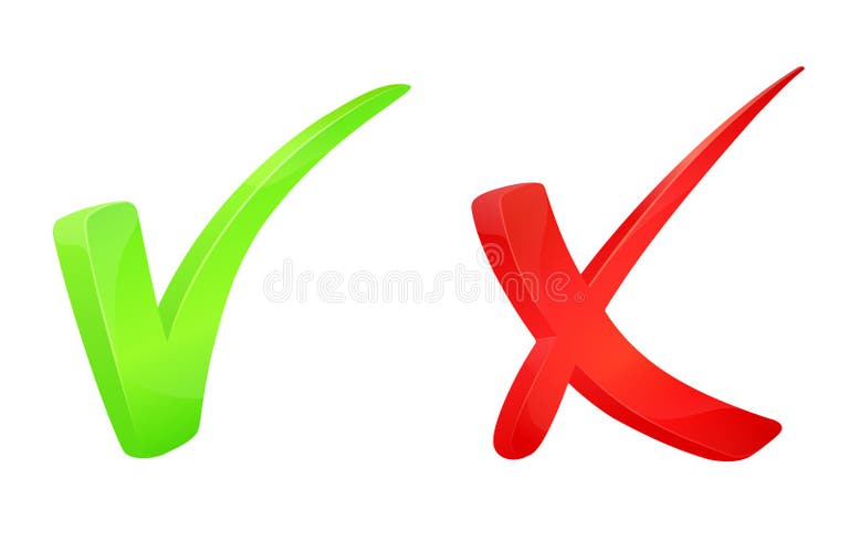 Tick and cross stock vector. Illustration of choose, positive - 18624747