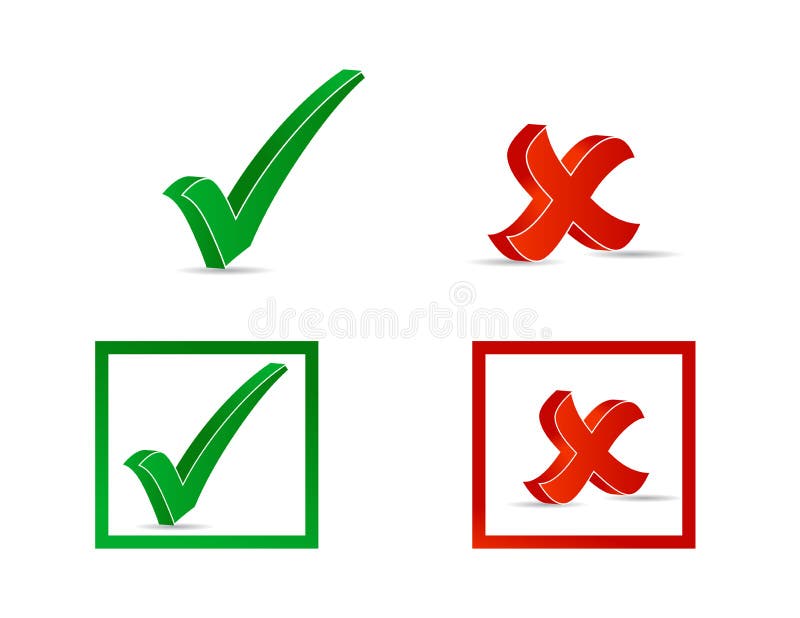 Tick and cross stock vector. Illustration of right, cross - 14033860