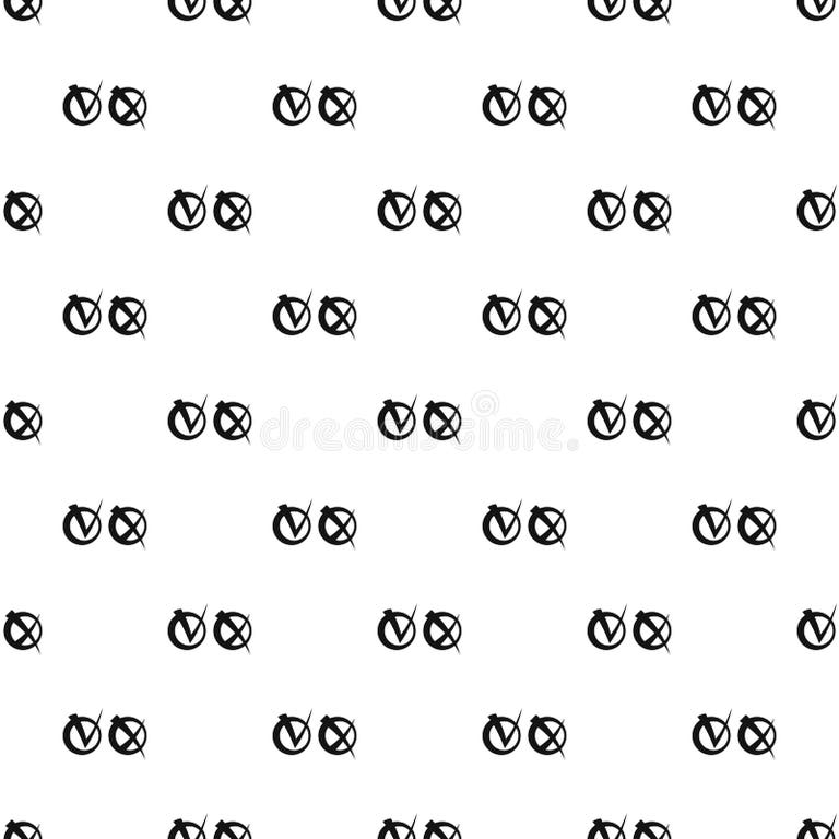 Tick and Cross Check Marks Pattern, Simple Style Stock Vector ...