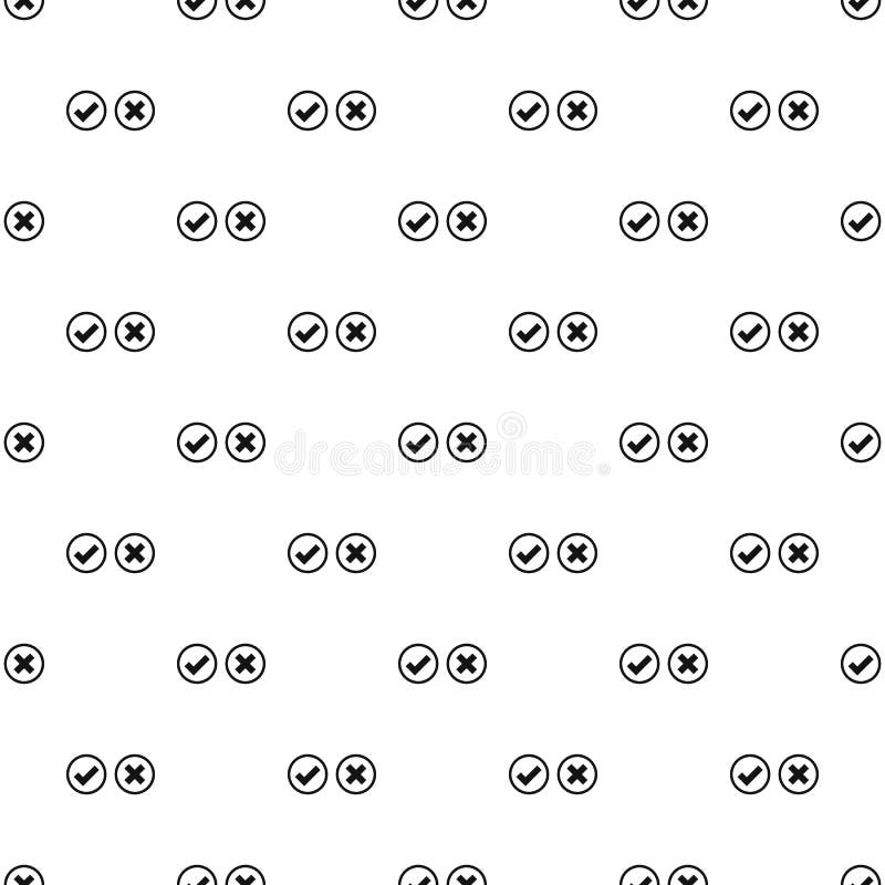 Tick and Cross on a Circle Pattern, Simple Style Stock Vector ...