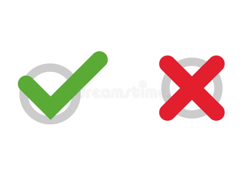 Tick and Cross Icons stock vector. Illustration of question - 45895563