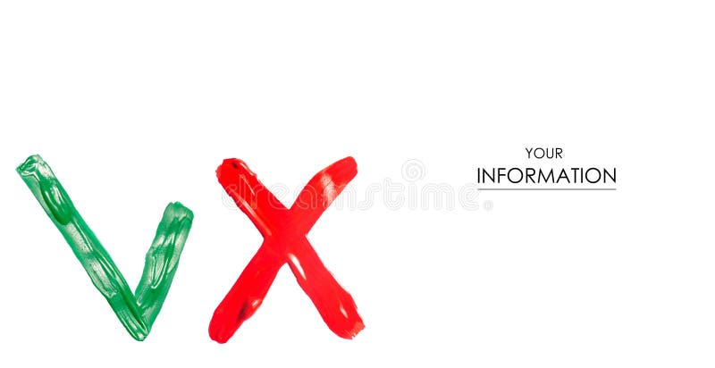 Tick and Cross Paint Pattern Stock Photo - Image of check, brush: 113749024