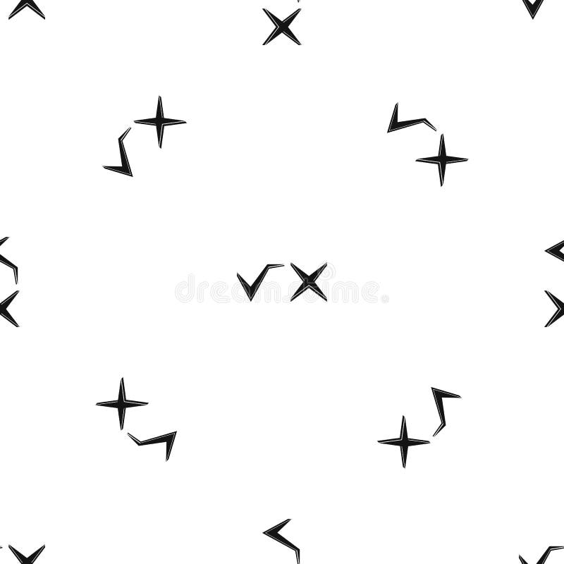 Tick and Cross Pattern Seamless Black Stock Vector - Illustration of ...