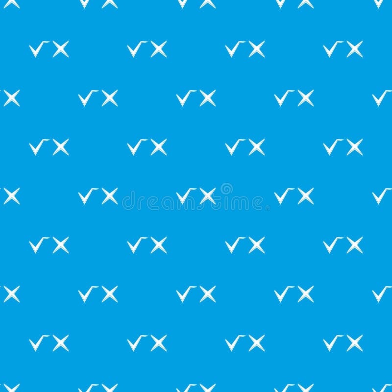 Tick and Cross Pattern Seamless Blue Stock Vector - Illustration of ...
