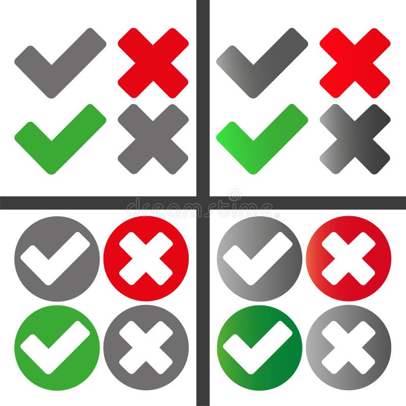 Tick cross stock vector. Illustration of vector, wrong - 66045320