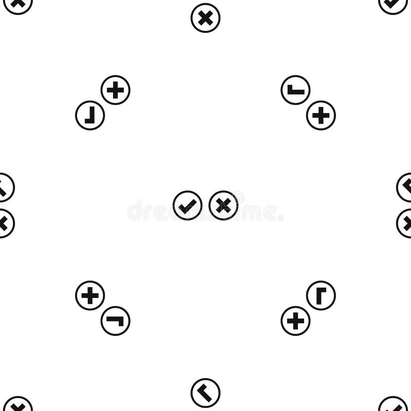 Tick and Cross Selection Pattern Seamless Black Stock Vector ...