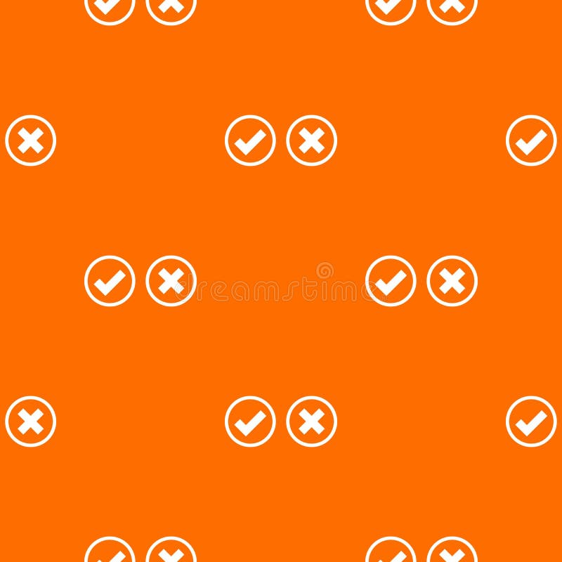 Tick and Cross Selection Pattern Seamless Stock Vector - Illustration ...