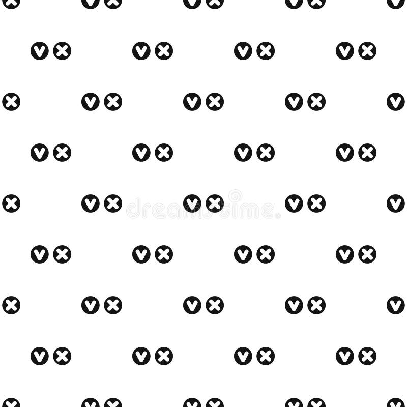 Tick and Cross Signs Pattern, Simple Style Stock Vector - Illustration ...