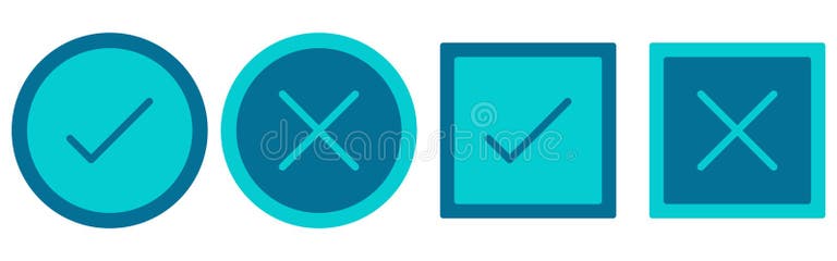 Tick and Cross Unique Design Icon Set. Vector and Illustrator Stock ...