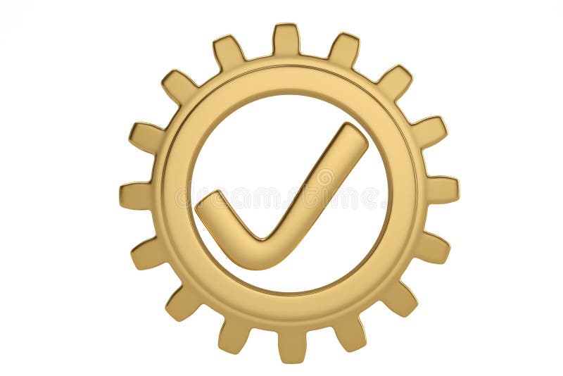 Tick Gear Green Icon. Technical Repair Symbol Stock Vector ...