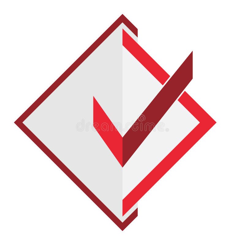 Tick Icon in Two Blue Semi-squares. Two-color Image Stock Illustration ...