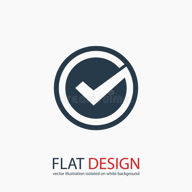 Tick Icon, Vector Illustration. Flat Design Style Stock Vector ...