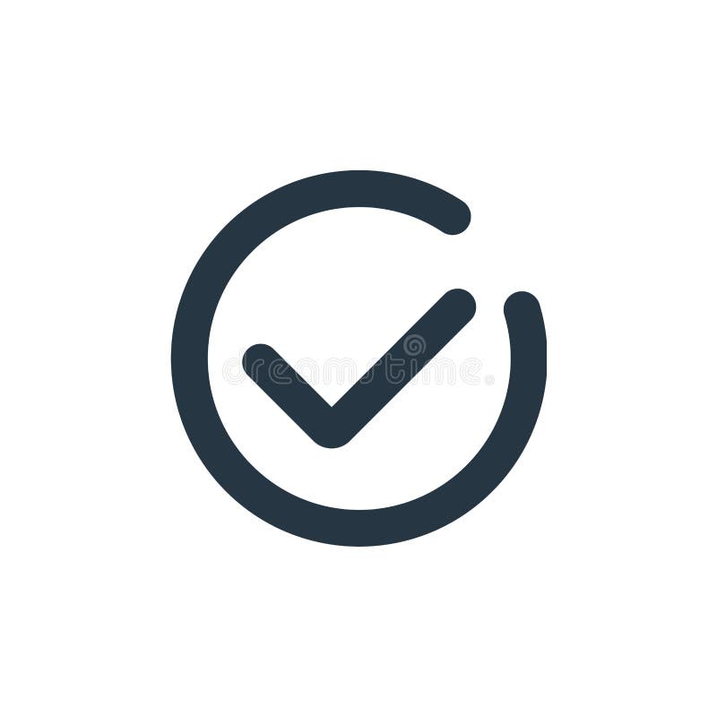 Tick Icon Vector from User Interface Concept. Thin Line Illustration of ...