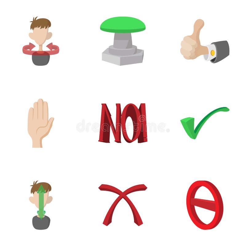 Tick Icons Set, Cartoon Style Stock Vector - Illustration of graphic ...