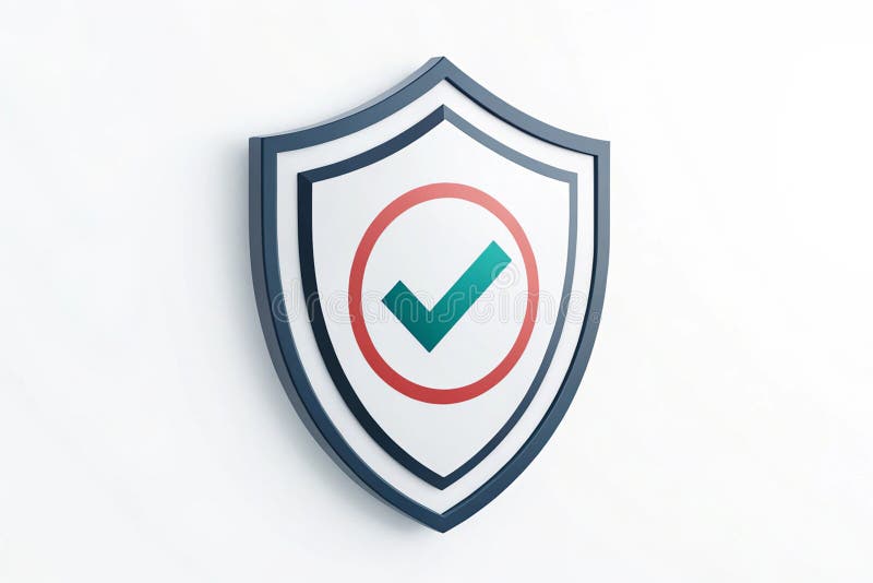 Tick Shield Security Icon Isolated on White Background Stock ...