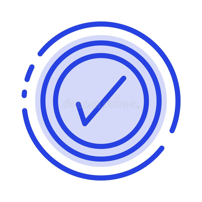 Tick, Interface, User Blue Dotted Line Line Icon Stock Vector ...