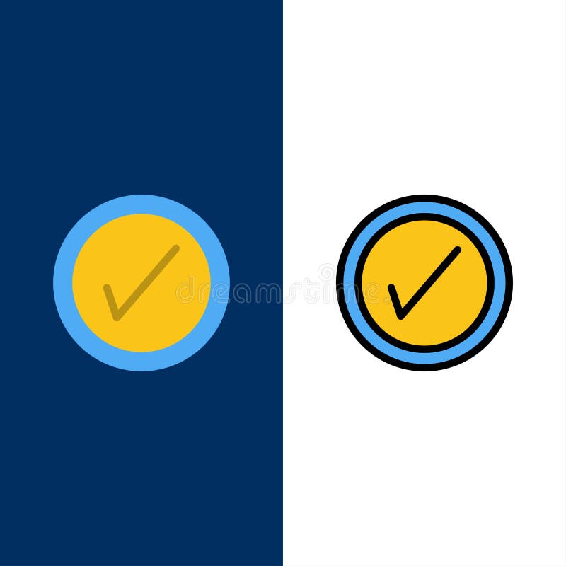 Tick, Interface, User Icons. Flat and Line Filled Icon Set Vector Blue ... Tick, Interface, User Icons. Flat and Line Filled Icon Set Vector Blue ...