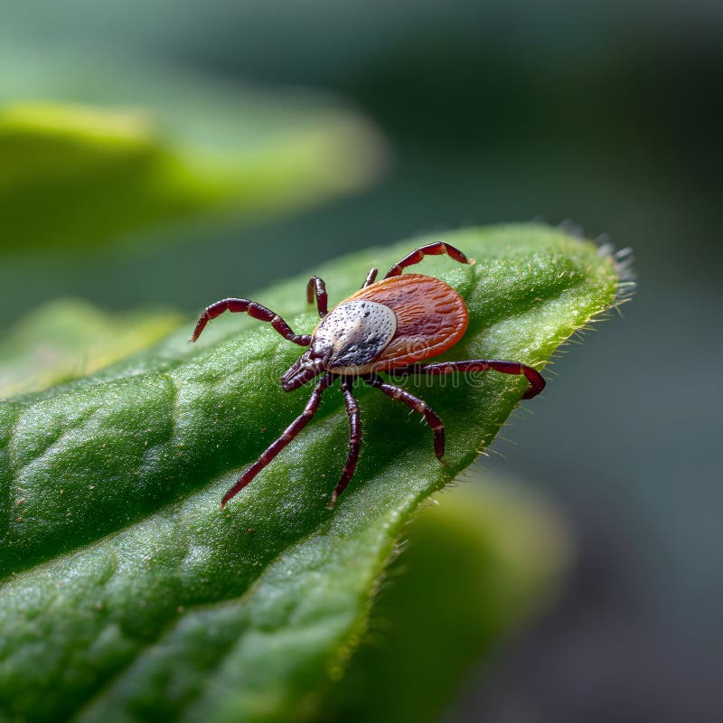 Tick on Leaf. Ixodes Ricinus Stock Illustration - Illustration of ...