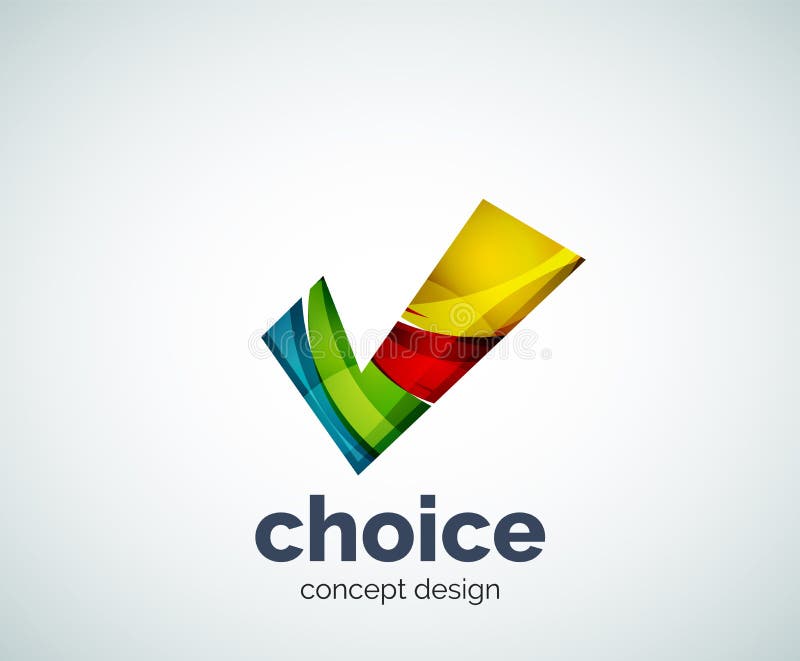 Tick Logo Design Made of Color Pieces Stock Vector - Illustration of ...