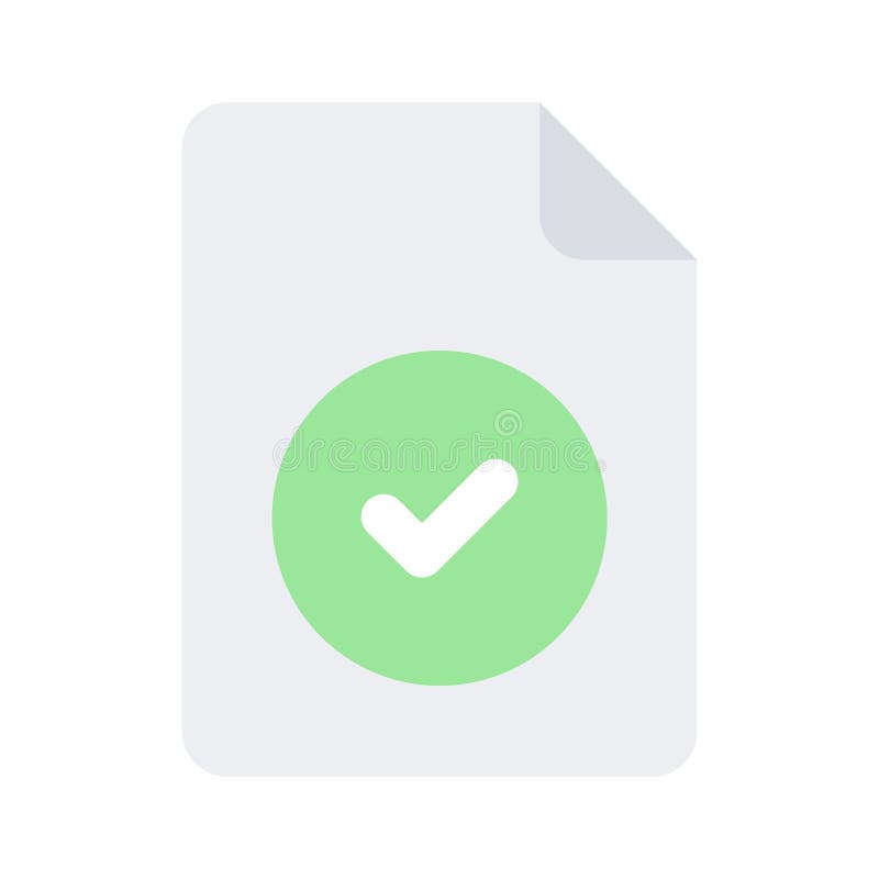 Tick Mark on File Showing Approved Document Vector Stock Vector ...