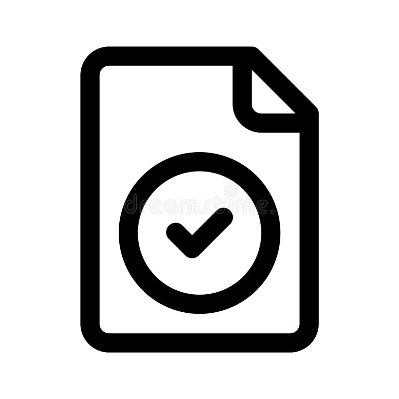 Tick Mark on File Showing Approved Document Vector Stock Vector - Illustration of color ...