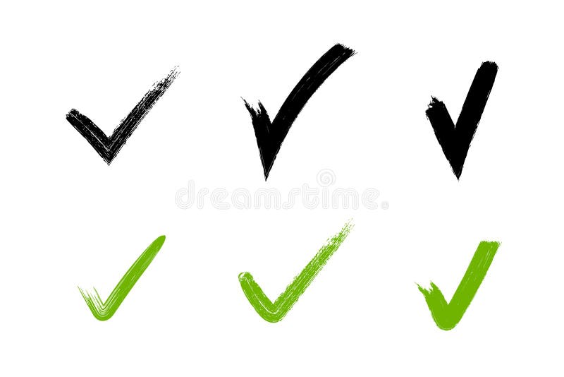 Tick Mark Grunge Design Element Collection Stock Illustration ...