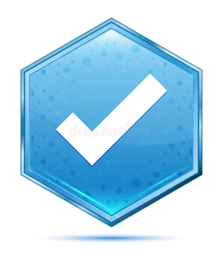 Tick Mark Icon Modern Flat Cyan Blue Round Button Stock Illustration ...