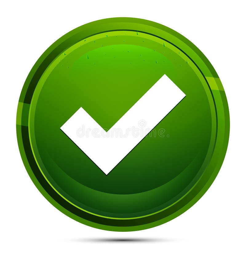 Tick Mark Icon Glassy Green Round Button Illustration Stock Vector ...