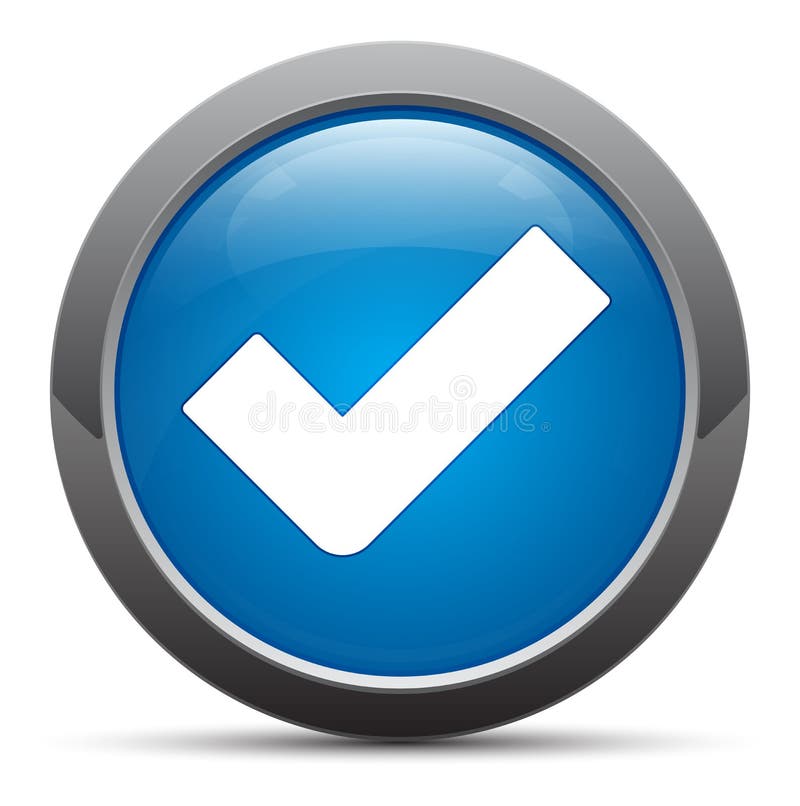 Tick Mark Icon Premium Blue Round Button Vector Illustration Stock ...
