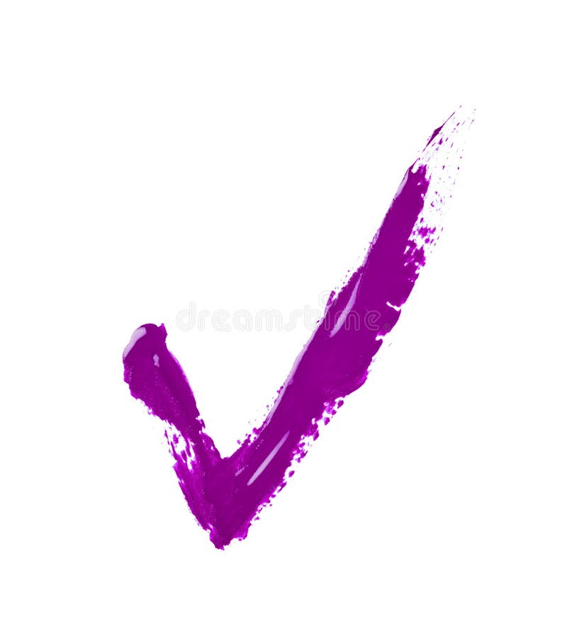 Tick Mark Made with a Paint Stroke Stock Photo - Image of drop ...