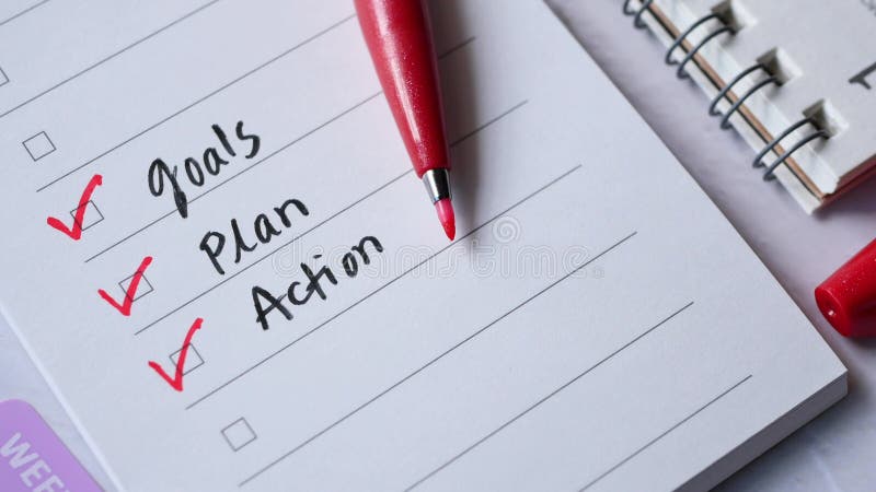 Tick Mark on Planning Goals on Notepad Stock Video - Video of ...
