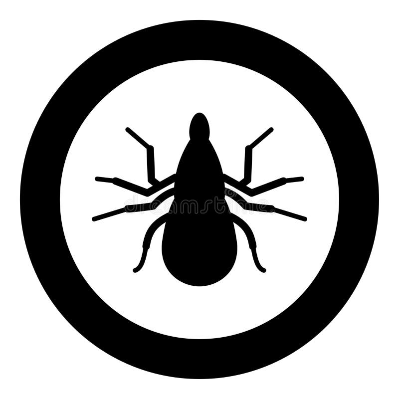 Tick Mite Icon in Circle Round Black Color Vector Illustration Image ...