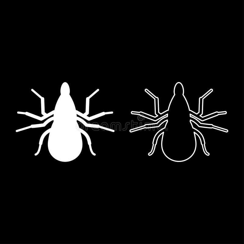 Tick Mite Set Icon White Color Vector Illustration Image Solid Fill ...