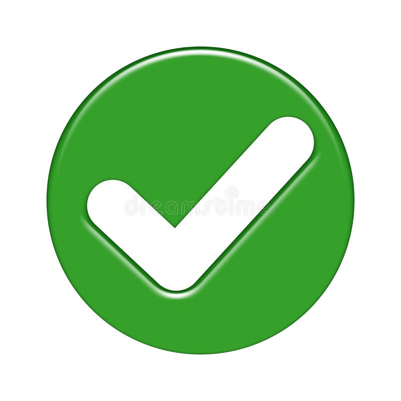 Tick Ok Icon Green Isolated Stock Illustration - Illustration of happy ...