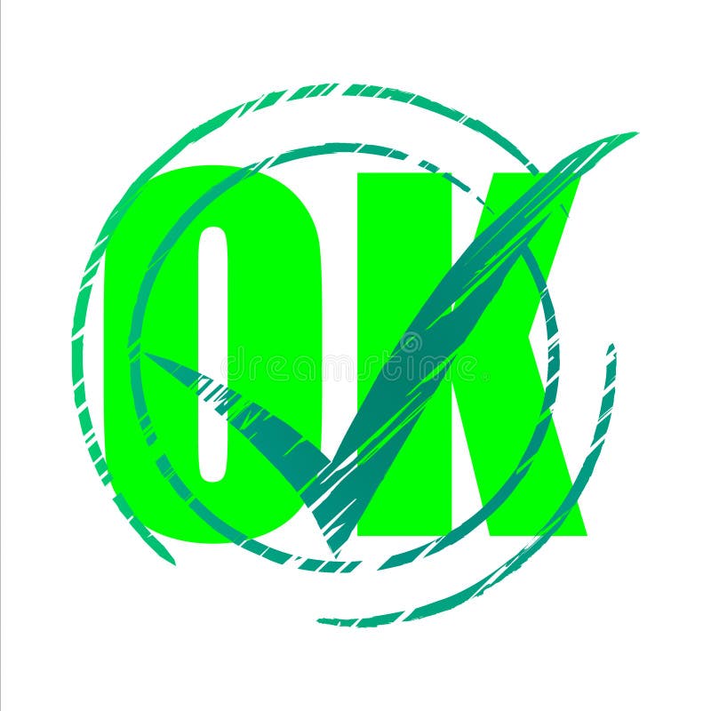 Tick Ok Means All Right En O K Stock Illustratie - Illustration of ...