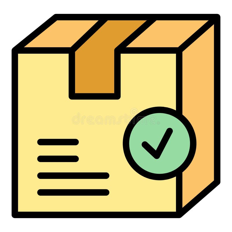 Tick Package Icon Vector Flat Stock Vector - Illustration of package ...