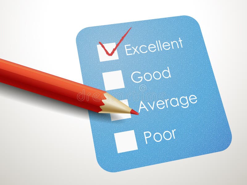 Tick Placed in Excellent Check Box with Red Pen Stock Illustration ...