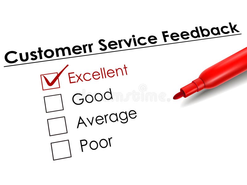 Tick Placed in Excellent Check Box with Red Pen Stock Vector ...