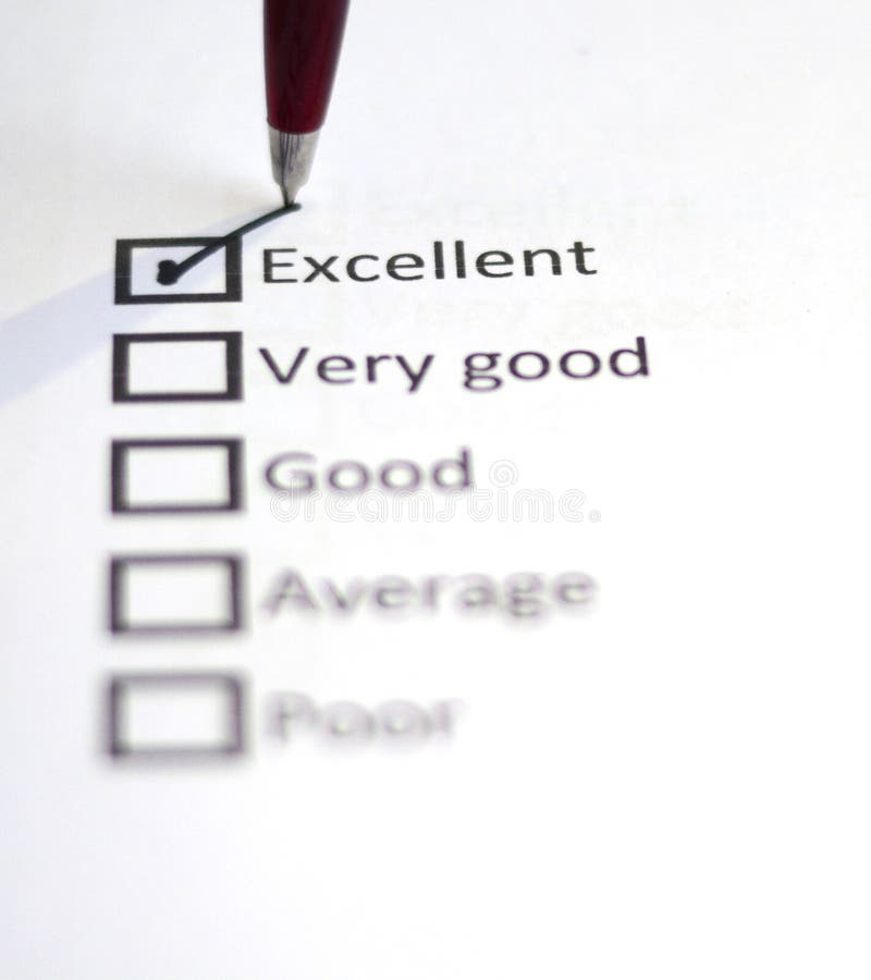 Tick placed in Excellent stock image. Image of expressing - 79416185