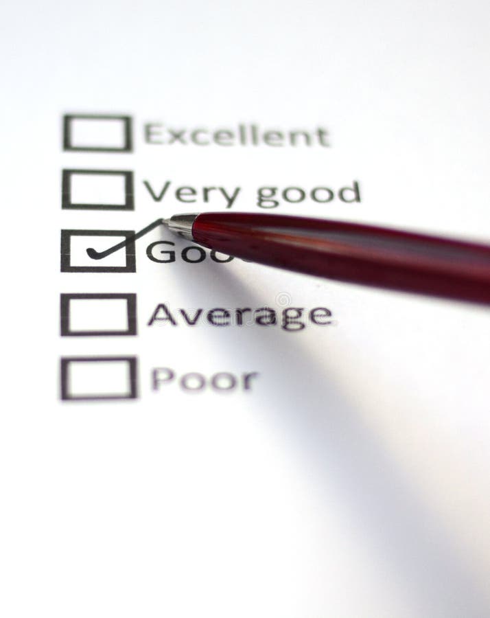 Tick Placed You Select Choice. Excellent,very Good,good,average Stock ...