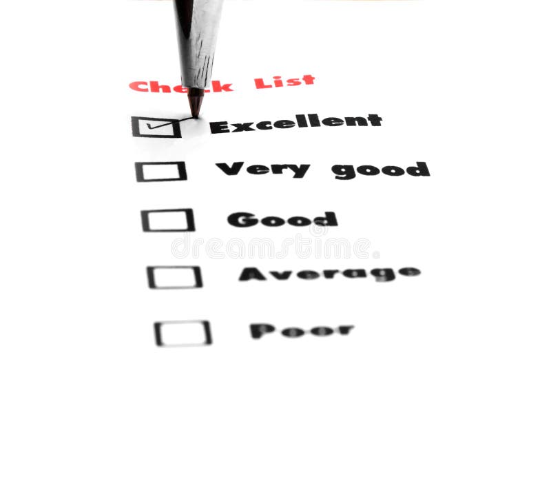 Tick Placed You Select Choice. Excellent,very Good,good,average Stock ...