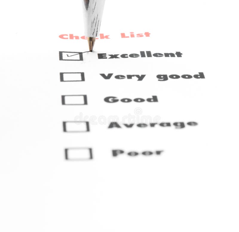 Tick Placed You Select Choice. Excellent,very Good,good,average Stock ...