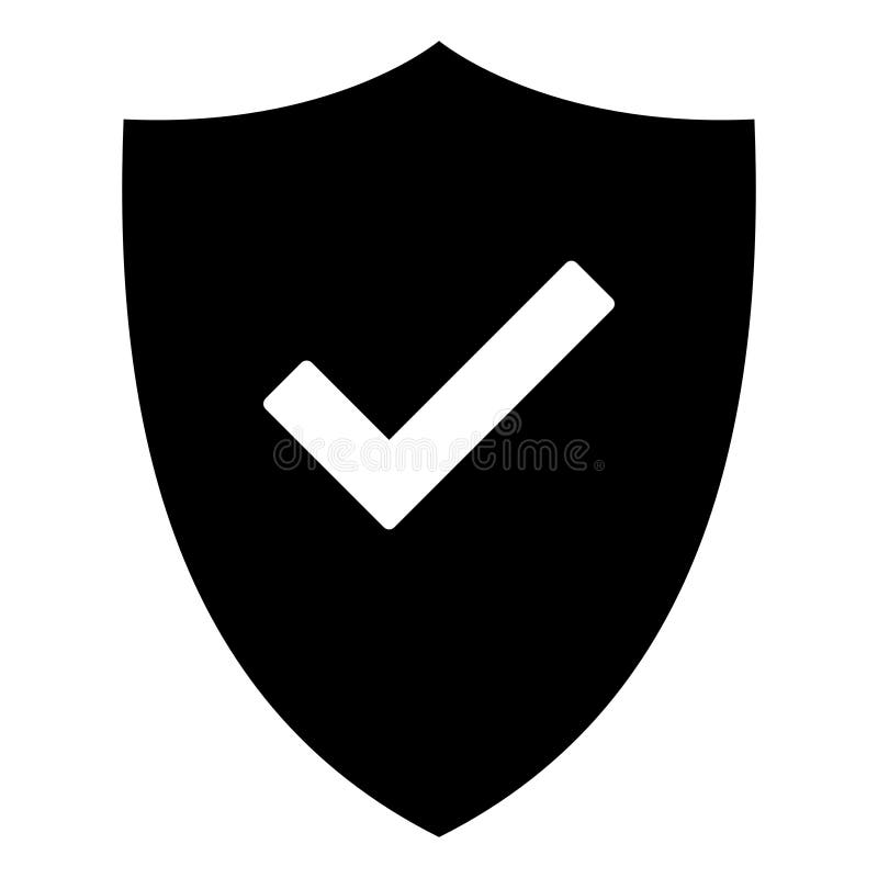 Tick and shield stock vector. Illustration of safety - 164634493