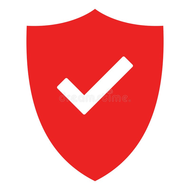 Tick and shield stock vector. Illustration of protection - 165122193