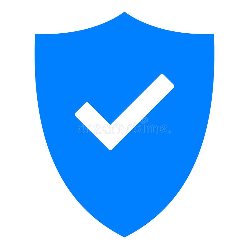 Tick and shield stock vector. Illustration of checkmark - 164543747