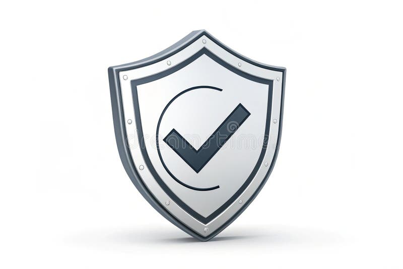 Tick Shield Security Icon Isolated on White Background Stock ...