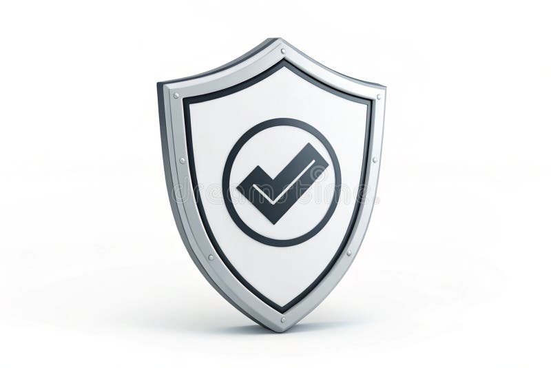 Tick Shield Security Icon Isolated on White Background Stock ...