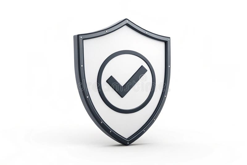 Tick Shield Security Icon Isolated on White Background Stock ...
