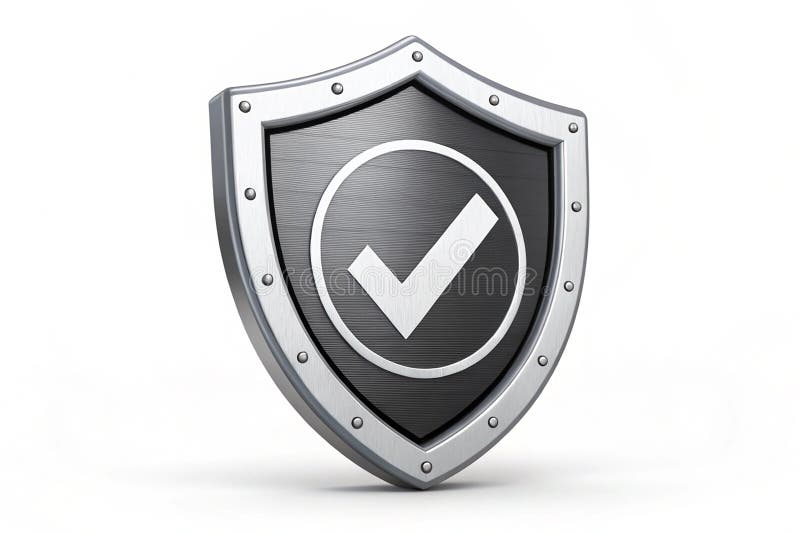 Tick Shield Security Icon Isolated on White Background Stock ...